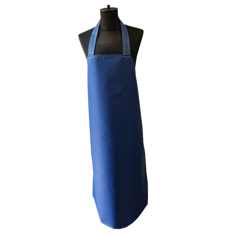 Blue PVC nylon apron with ties and halter - Personal protective ...